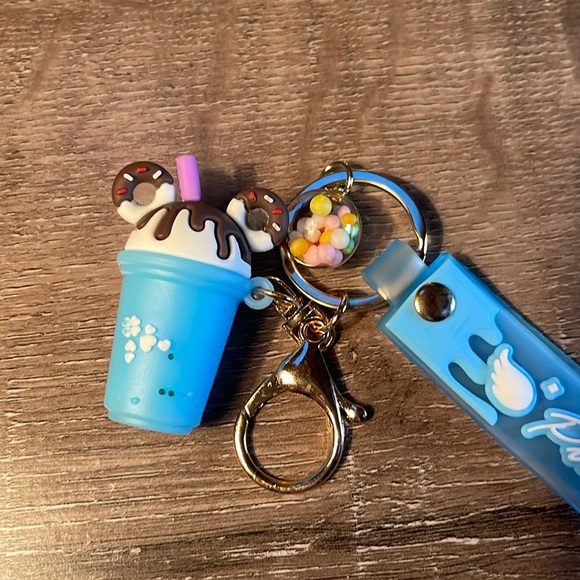 Accessories | Kawaii Blue Milkshake Keychain Fidget Toy Boba Tea Charm ...